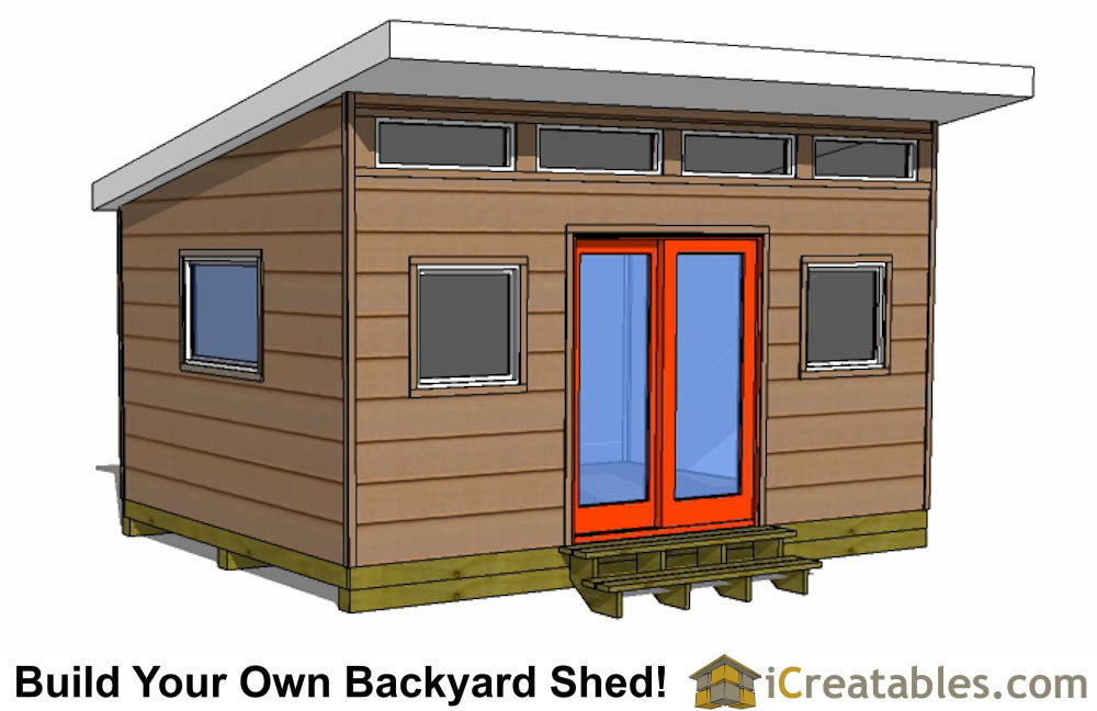 12x16-S1 Modern Shed Plans Emailed – iCreatables